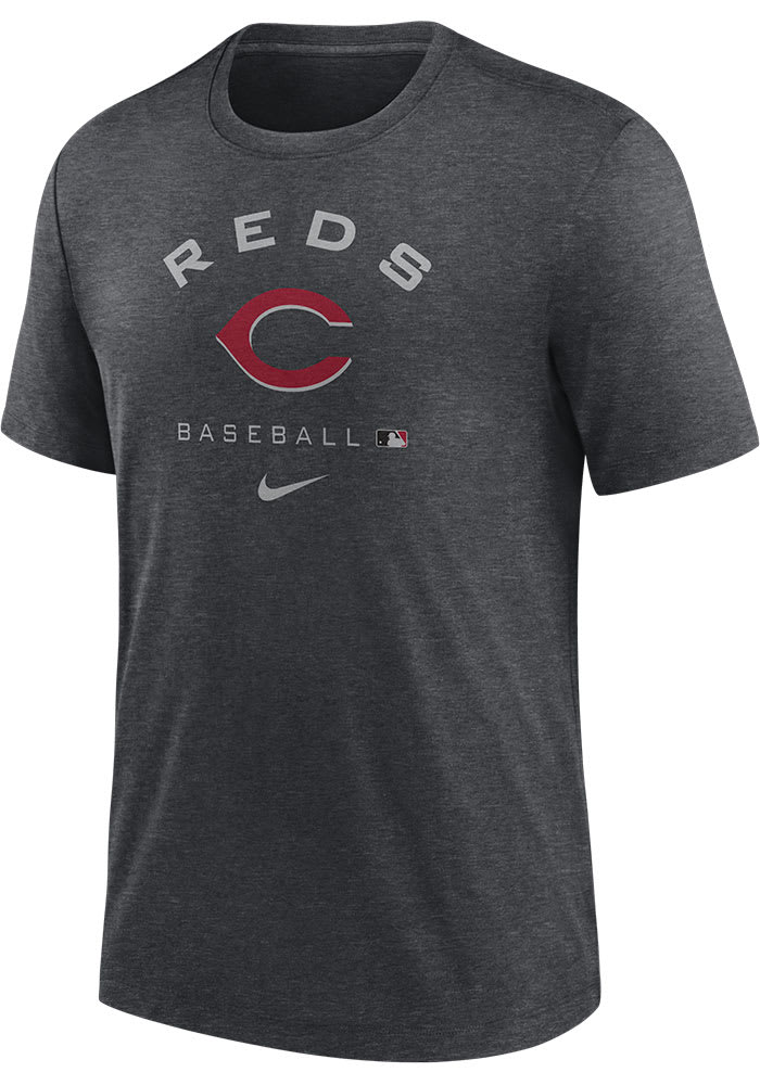 Nike Cincinnati Reds CHARCOAL DRI-BLEND EARLY WORK Short Sleeve Fashion ...