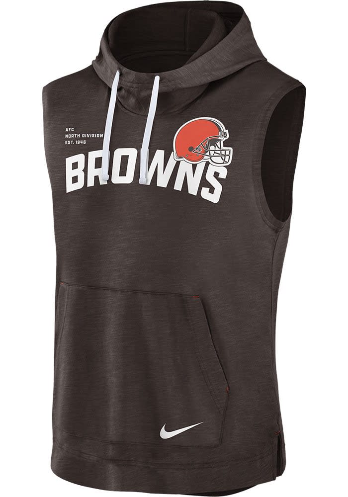 Nike Cleveland Browns Primetime Althletic Short Sleeve Hoods - Brown