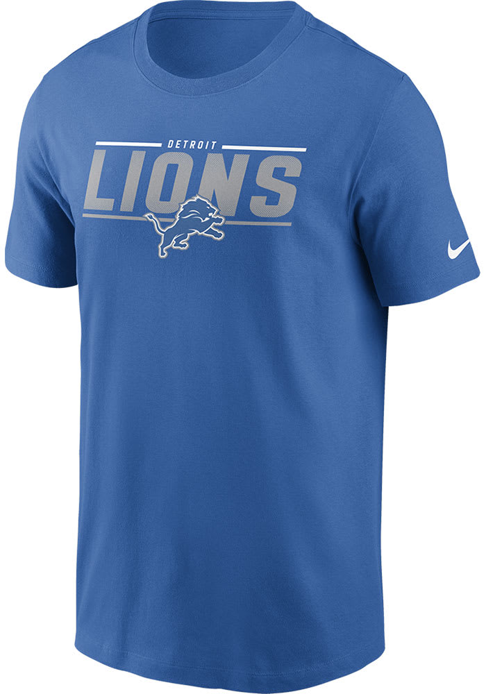 Nike Detroit Lions BLUE TEAM MUSCLE Short Sleeve T Shirt - 17327480