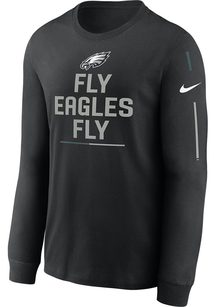 Nike Philadelphia Eagles Team Slogan Long Sleeve T Shirt BLACK - 17329795