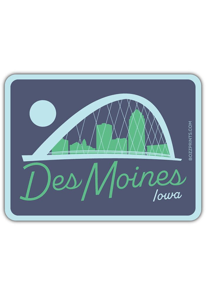 Des Moines Souvenir | Des Moines Stickers BLUE Des Moines skyline - 1770171