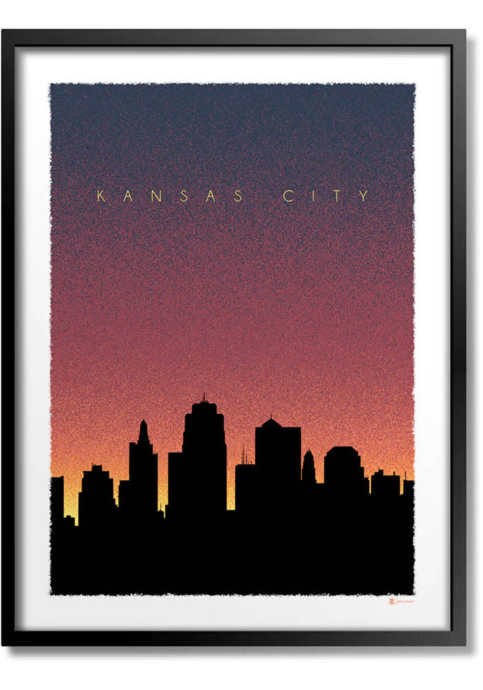 Kansas City BLUE designed and illustrated by John Bosley Wall Art - 1770174