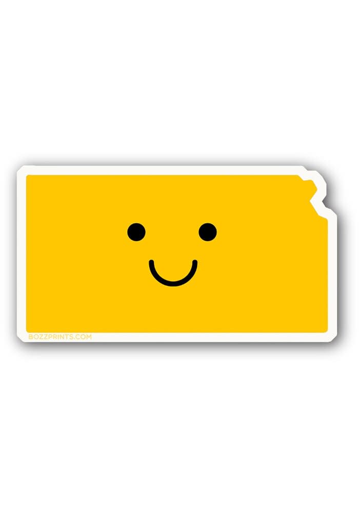 Kansas Souvenir | Kansas Stickers YELLOW Smiley Face - 1770308