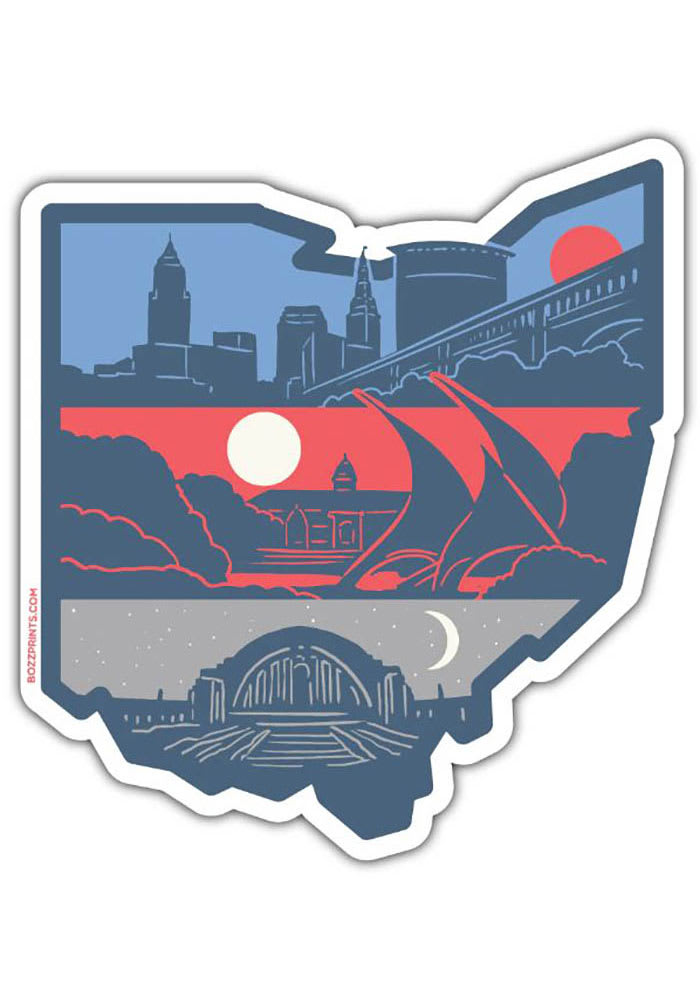 Ohio Souvenir | Ohio Stickers BLUE Layers of - 17760089