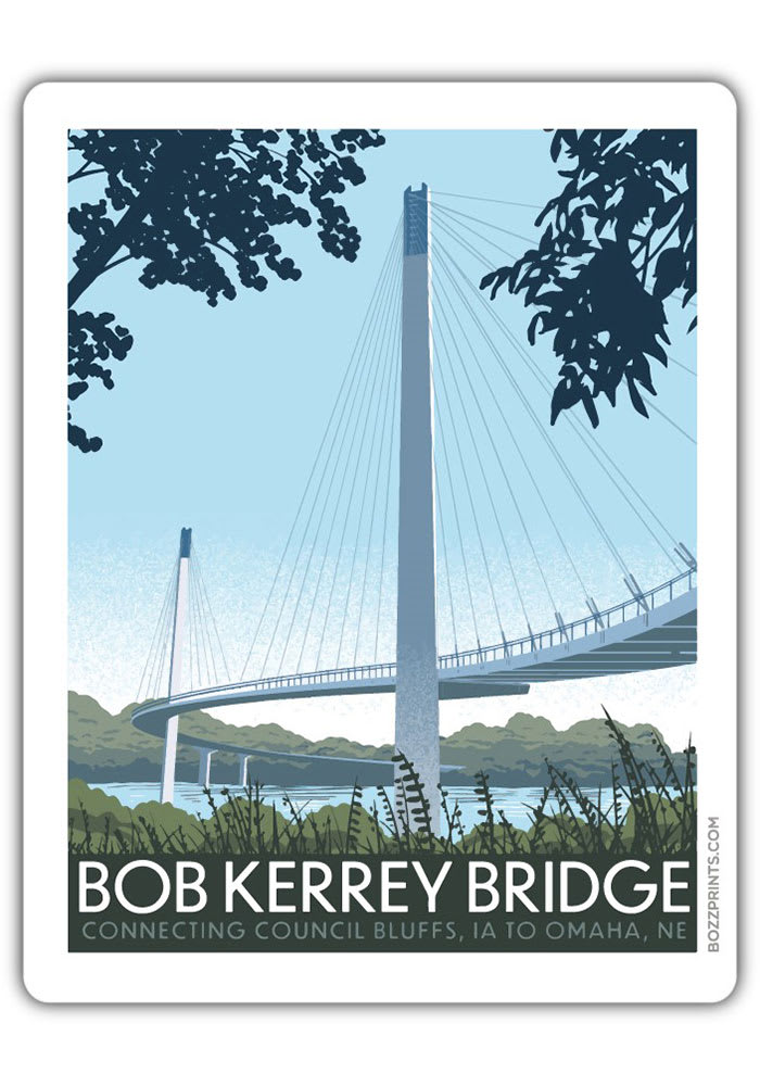 Omaha Souvenir | Omaha Stickers BLUE Bob Kerry Bridge - 17760092
