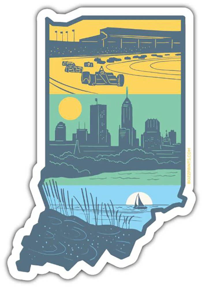 Indiana Souvenir | Indiana Stickers BLUE Layers of - 17760096