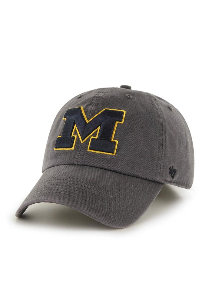 47 Michigan Wolverines CHARCOAL Cleanup Adjustable Hat - 4801669