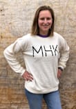 Manhattan Womens OATMEAL MHK Long Sleeve Crew Sweatshirt - 17770352
