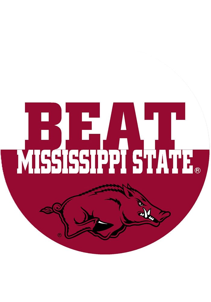 Arkansas Razorbacks RED BEAT Mississippi State 3" Button - 179253442