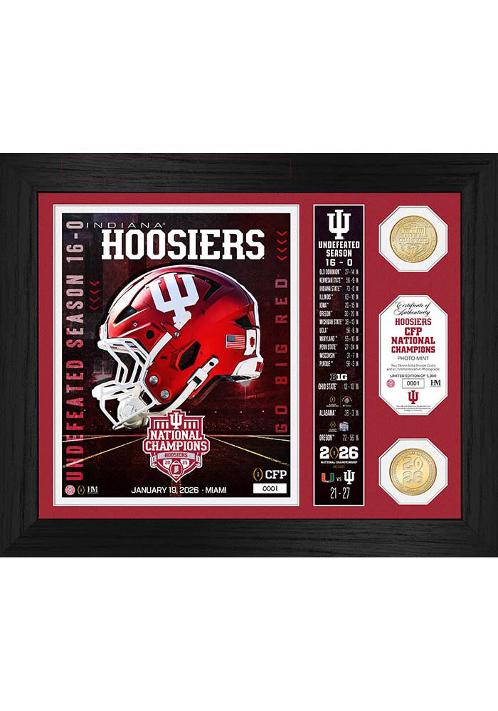 Indiana Hoosiers CRIMSON 2025 CFP National Champions Plaque - 179693789