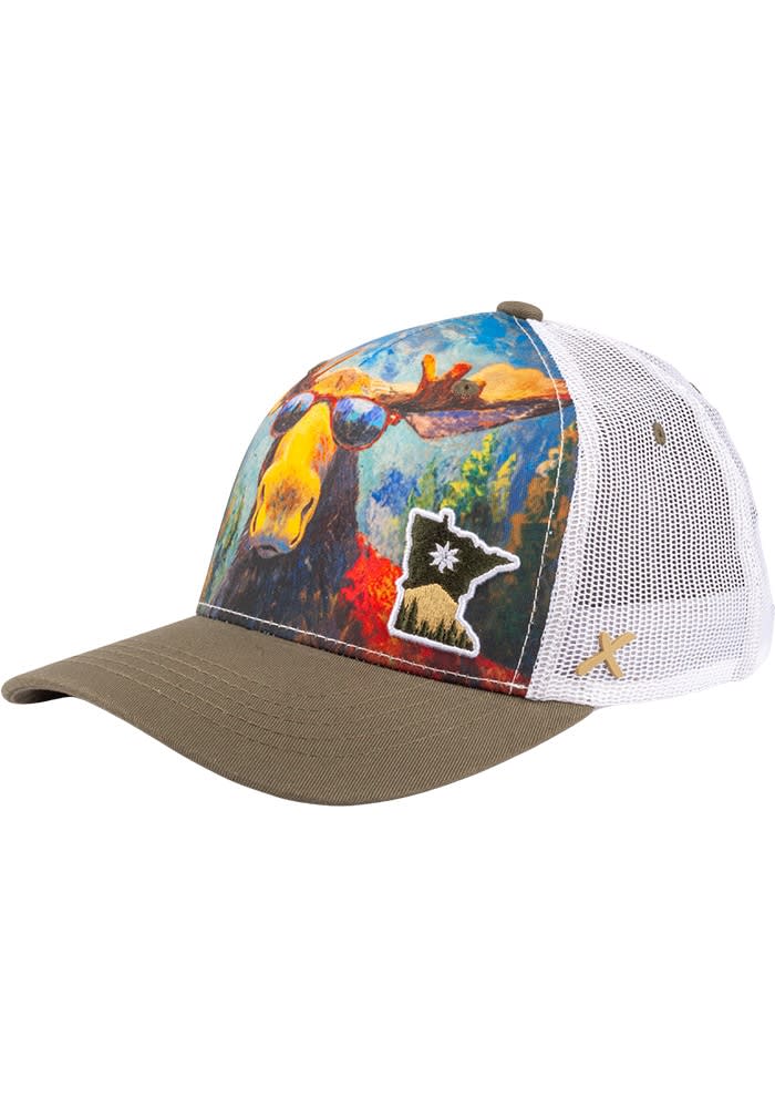 CAPX Minnesota GREEN Printed Moose & State X08 Canvas Adjustable Hat ...