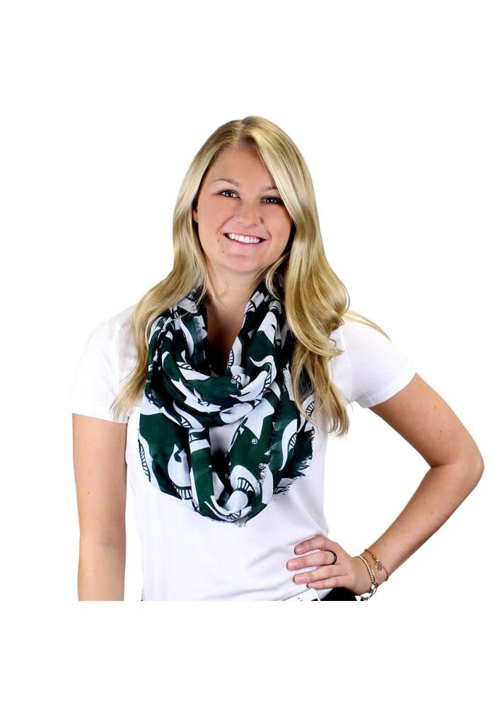 GREEN Logo Infinity Michigan State Spartans Womens Scarf - 74280008