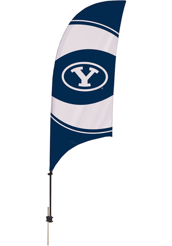 BYU Cougars 7.5 Foot Spike Base Tall Team Flag - BLUE