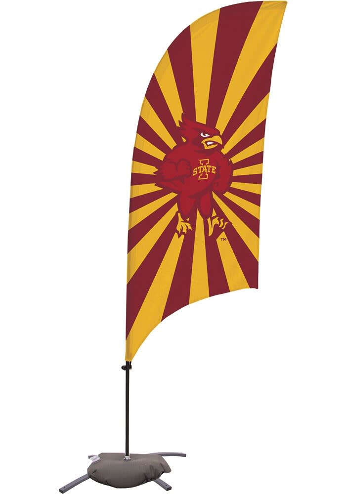 Iowa State Cyclones MAROON 7.5 Foot Cross Base Tall Team Flag - 1820092