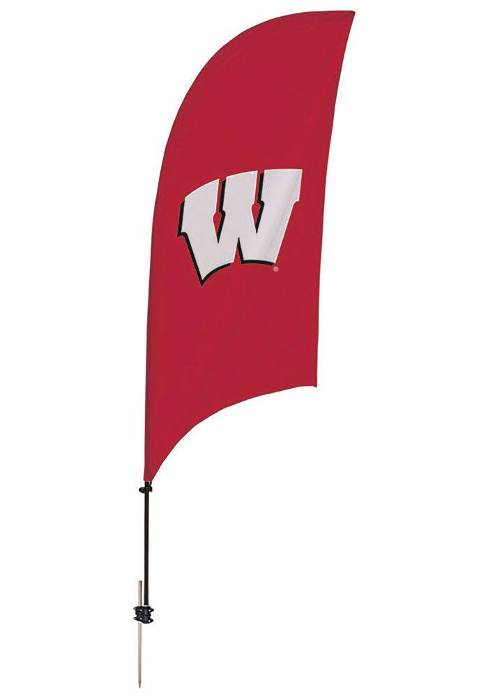 Wisconsin Badgers Red 7.5 Foot Spike Base Tall Team Flag - 1820140