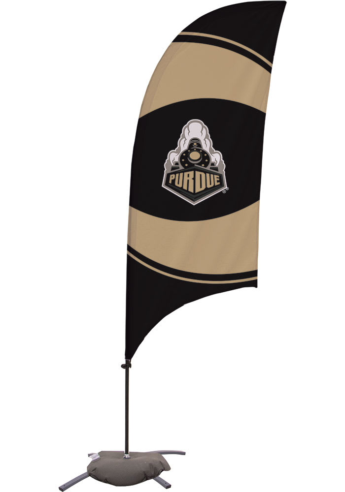 Purdue Boilermakers GOLD 7.5 Foot Cross Base Tall Team Flag - 1820183