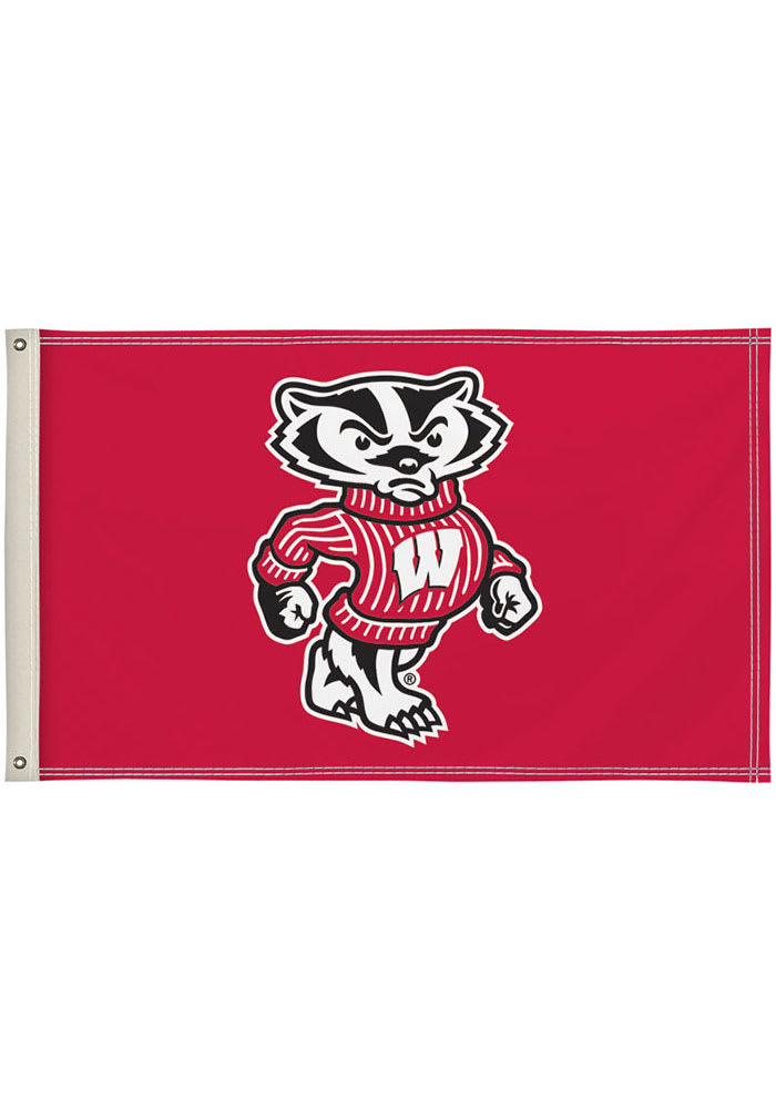 Wisconsin Badgers Red 3x5 Silk Screen Grommet Flag - 1820443