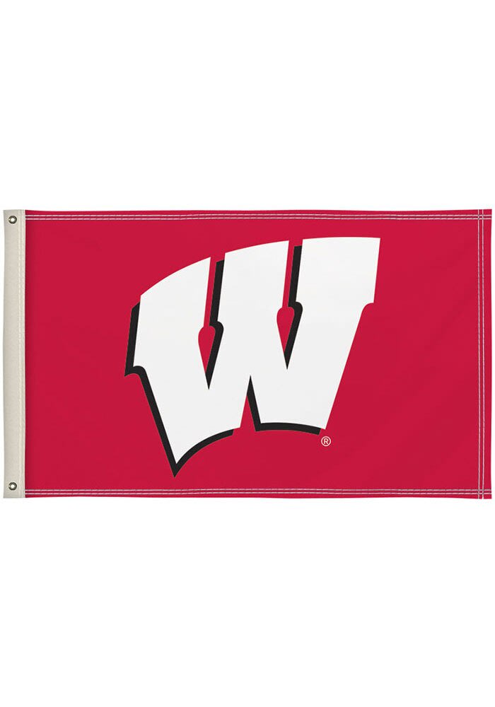 Wisconsin Badgers Red 3x5 Logo Silk Screen Grommet Flag - 1820444