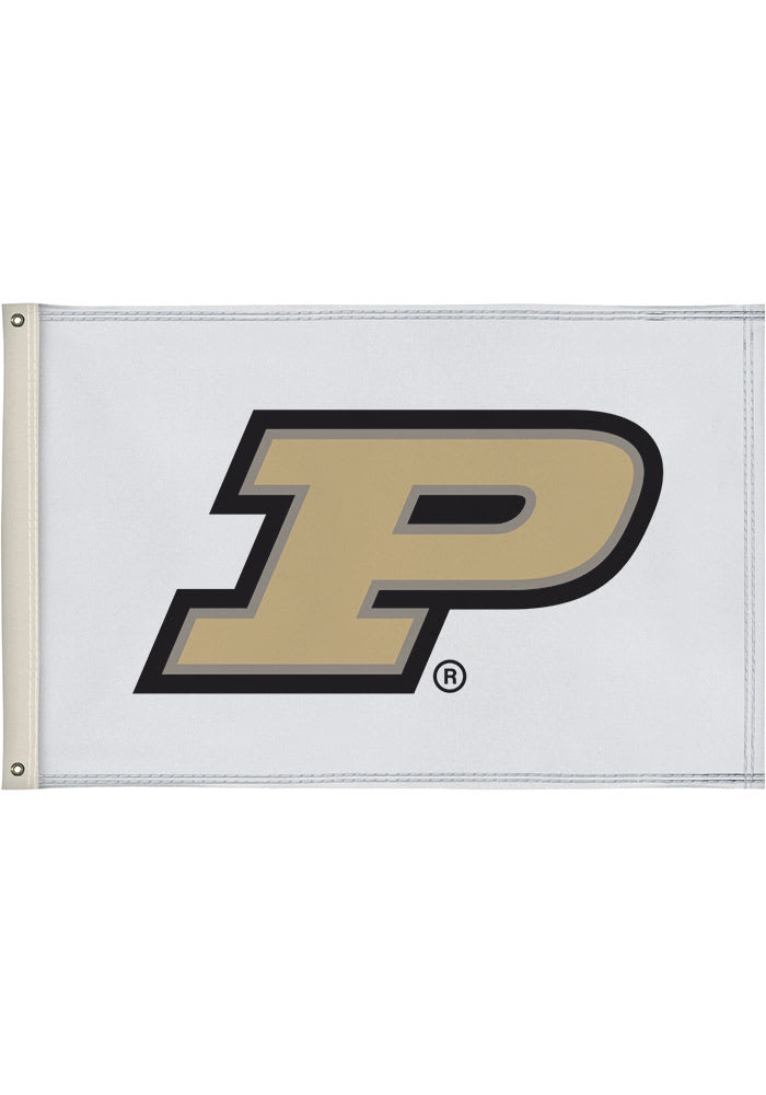 Purdue Boilermakers WHITE 2x3 Silk Screen Grommet Flag