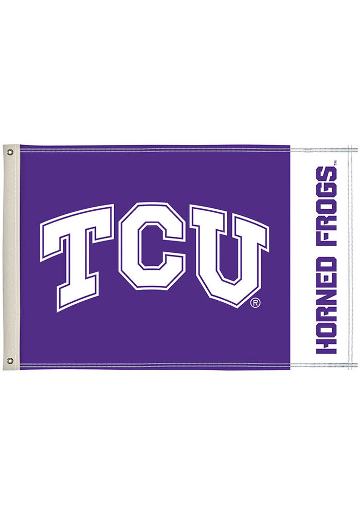 TCU Horned Frogs 2x3 PURPLE Silk Screen Grommet Flag - 1820513