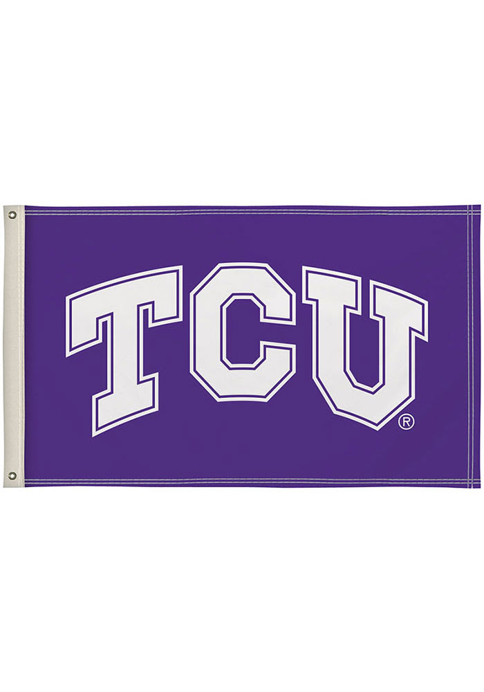 TCU Horned Frogs 3x5 Logo PURPLE Silk Screen Grommet Flag - 1820515