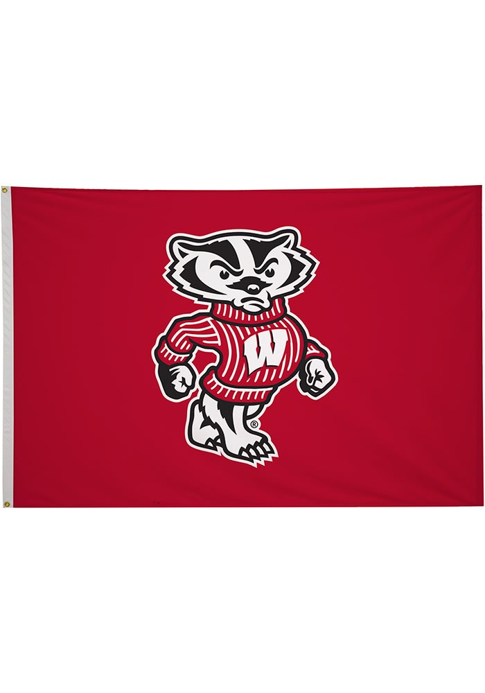 Wisconsin Badgers 4x6 Red Silk Screen Grommet Flag - 1820878