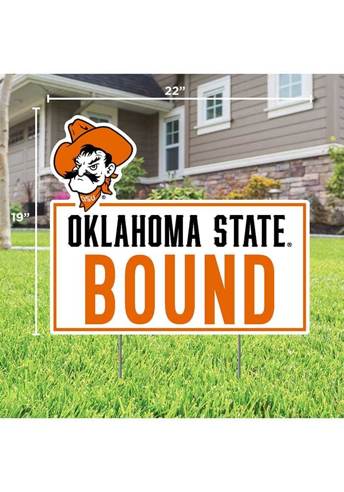 Oklahoma State Cowboys White School Bound Yard Sign - 18239920