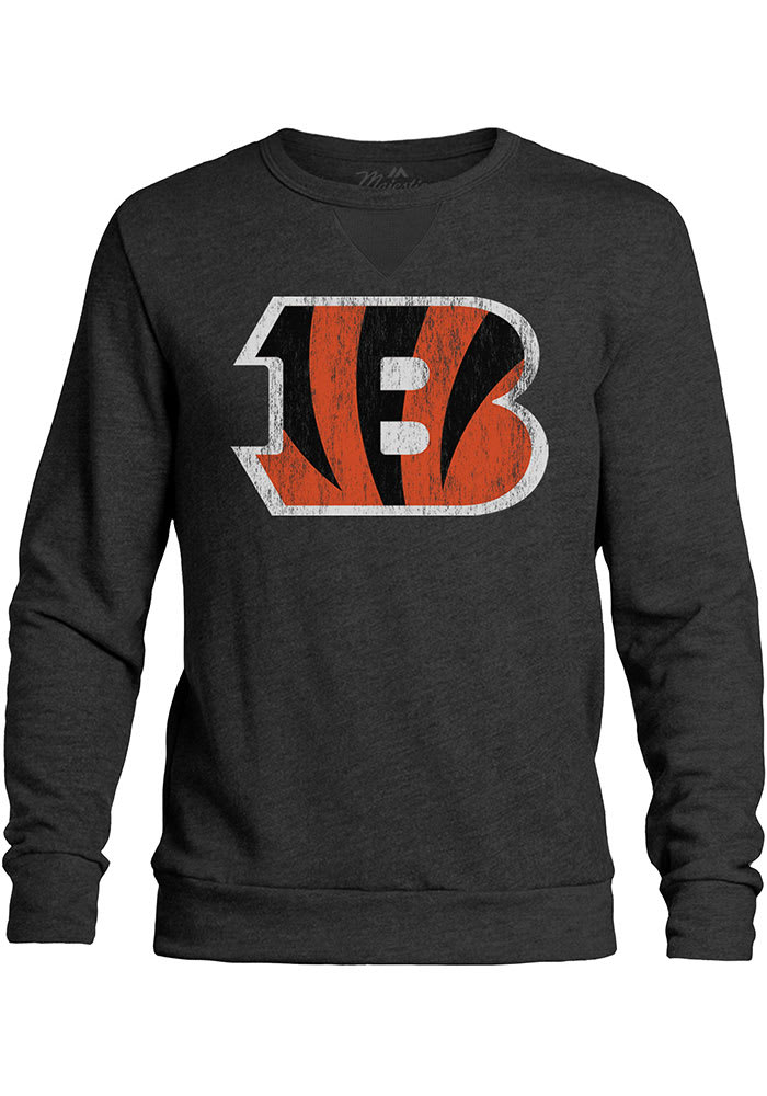 Cincinnati Bengals Mens BLACK Primary Long Sleeve Fashion Sweatshirt ...