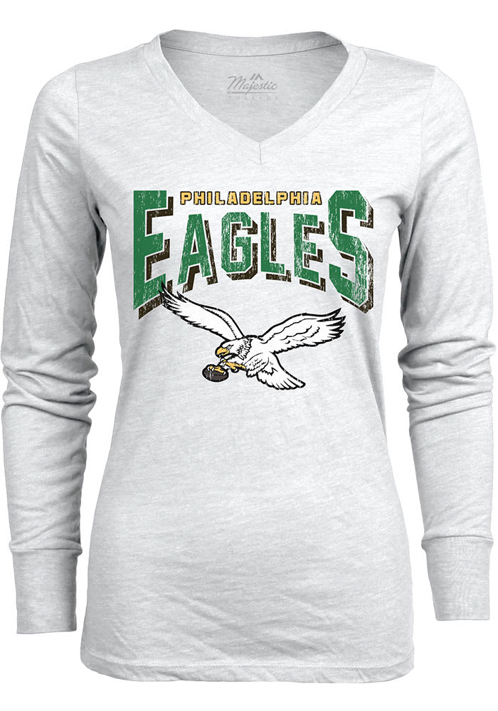 Philadelphia Eagles WHITE Huddle Up Long Sleeve LS Tee - 18243681