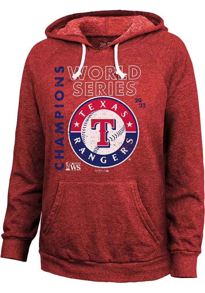 Texas Rangers Womens Red 2023 WS Champions Whooperup Hoodie - 18243931