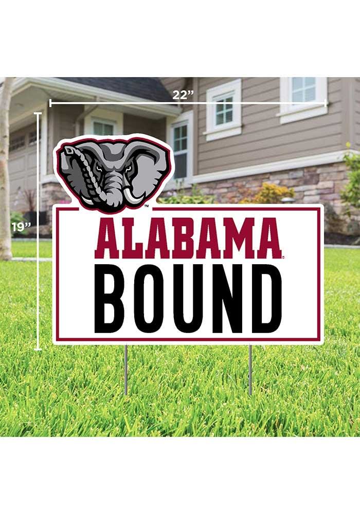 Alabama Crimson Tide White School Bound Yard Sign - 18249596