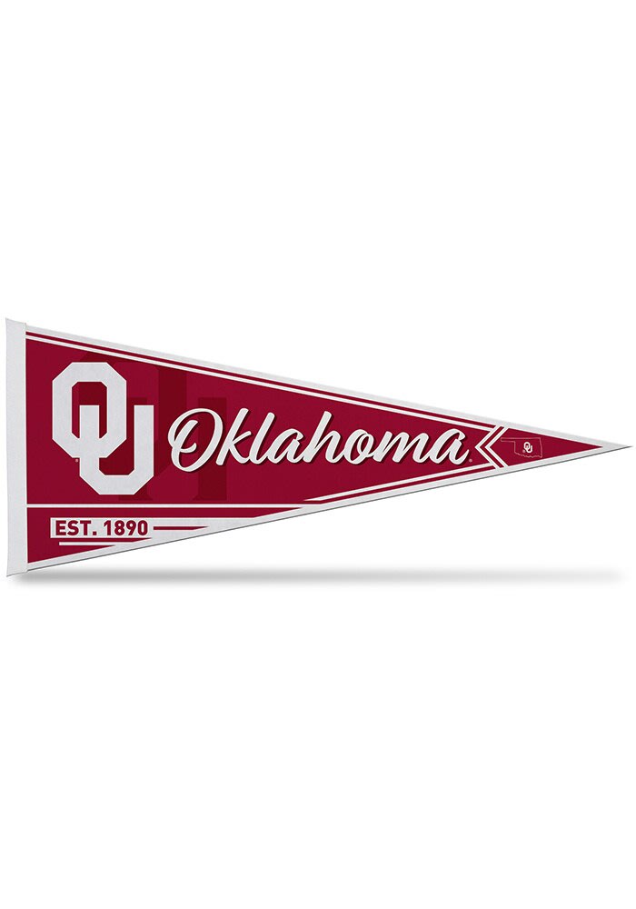 Oklahoma Sooners CRIMSON Line Est. 12x30 Pennant - 18362685
