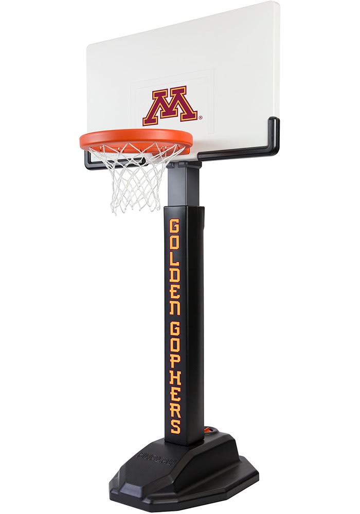 WHITE/BLACK Minnesota Golden Gophers Junior Adjustable Basketball Set