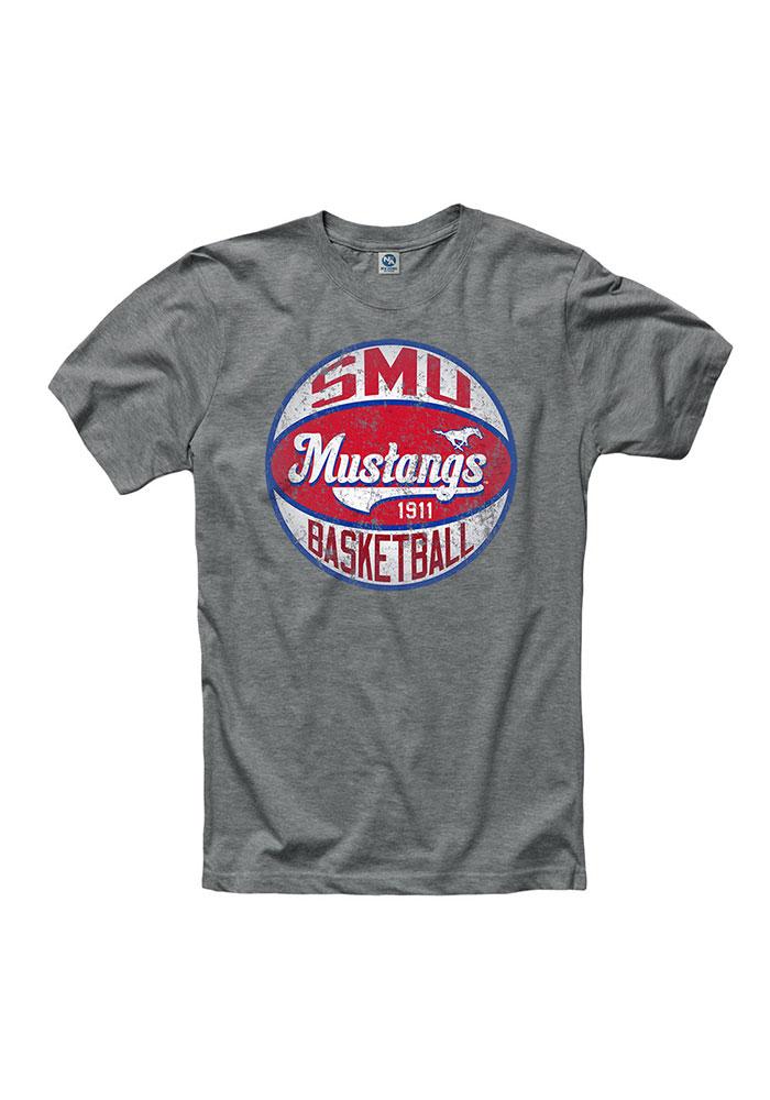 SMU Mustangs GREY Chestbump Short Sleeve T Shirt - 22782109