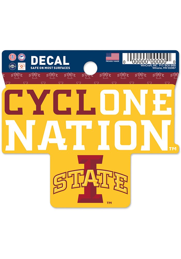 Iowa State Cyclones GOLD Slogan Auto Decal - 187315926