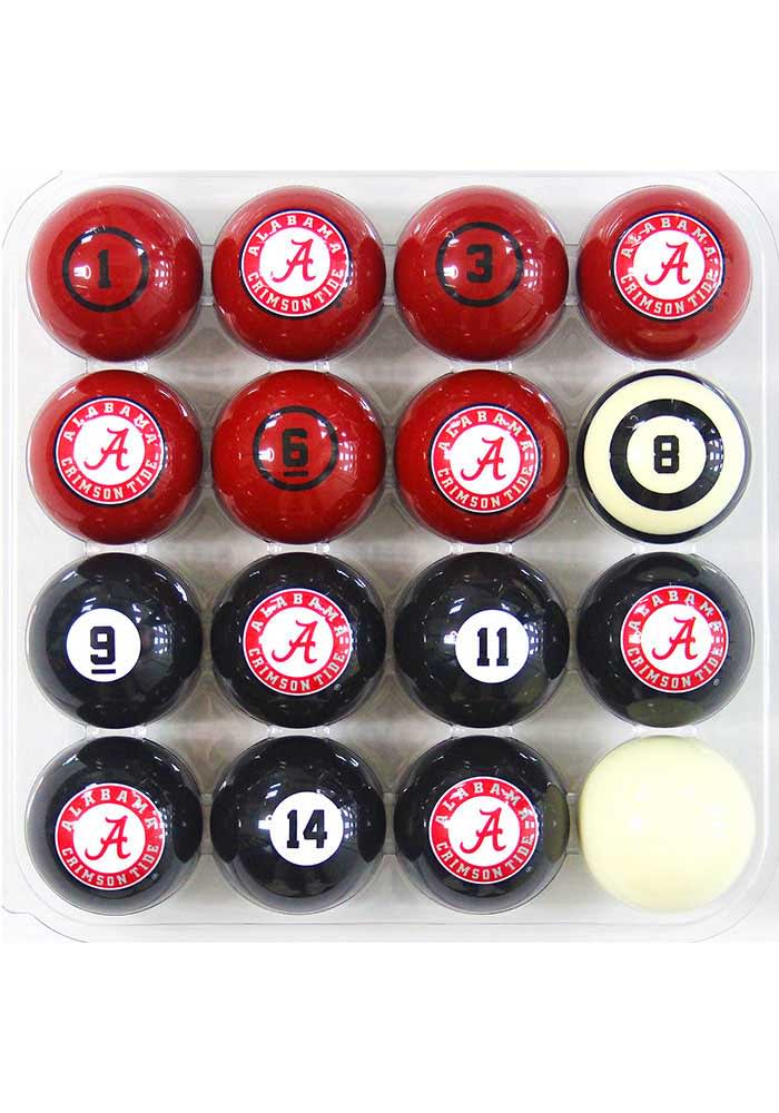 Alabama Crimson Tide CRIMSON Logo Billiard Balls - 1932623