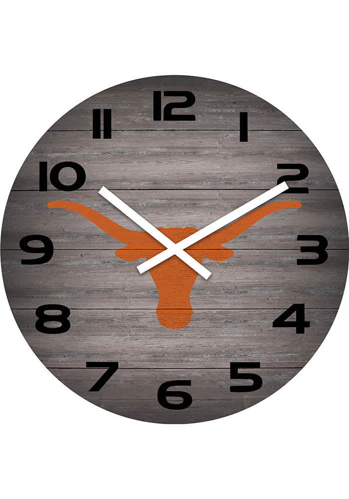 Texas Longhorns BURNTORANGE Weathered 16in Wall Clock - 1933230