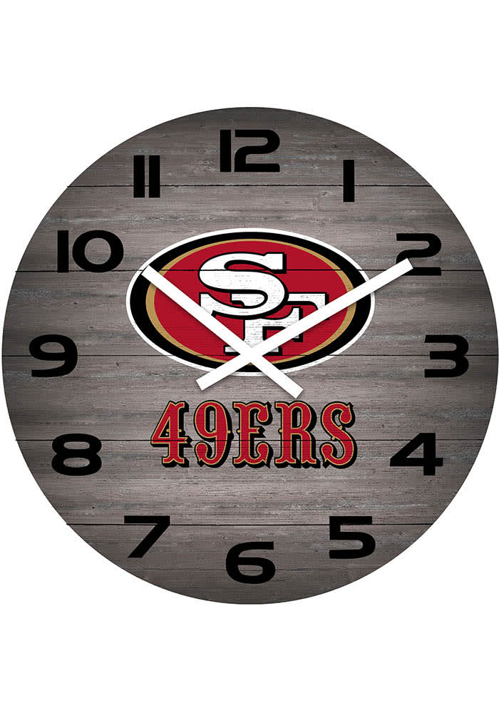 San Francisco 49ers Red Weathered 16in Wall Clock - 1933339