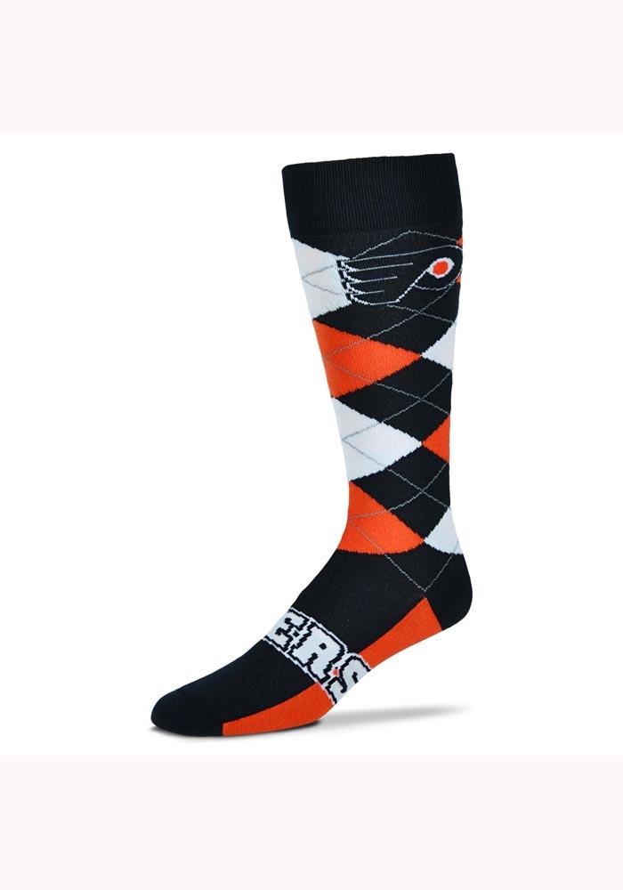Philadelphia Flyers Horizontal Big Mens Argyle Socks - BLACK