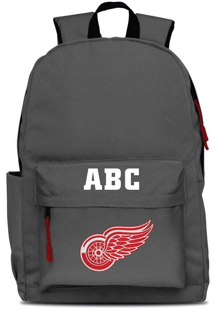 Detroit Red Wings GRAY Personalized Monogram Campus Backpack
