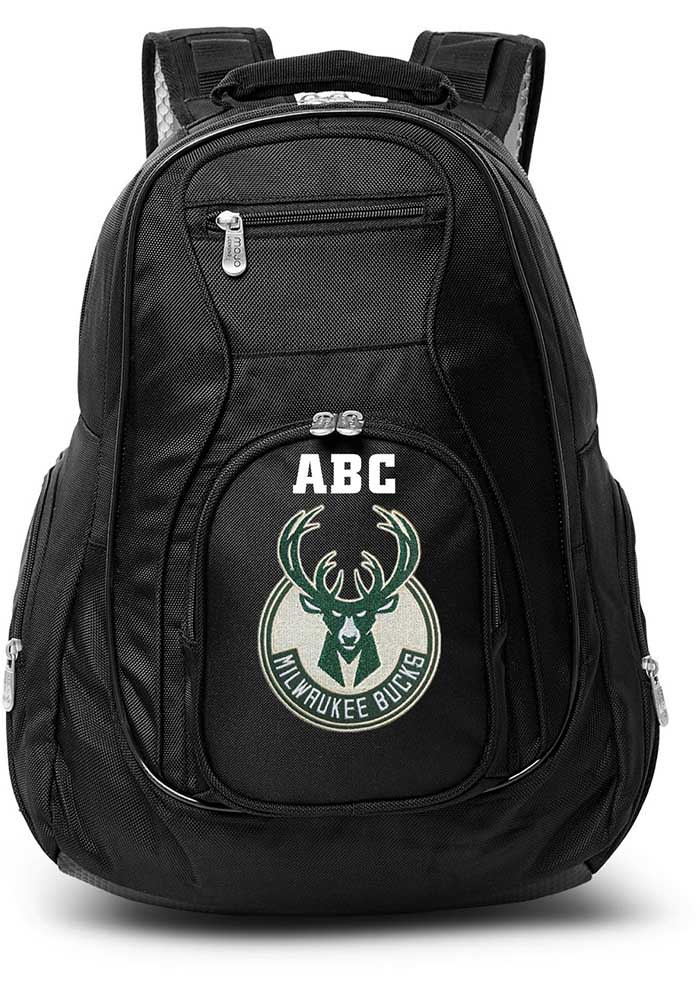 Milwaukee Bucks BLACK Personalized Monogram Premium Backpack - 1962365