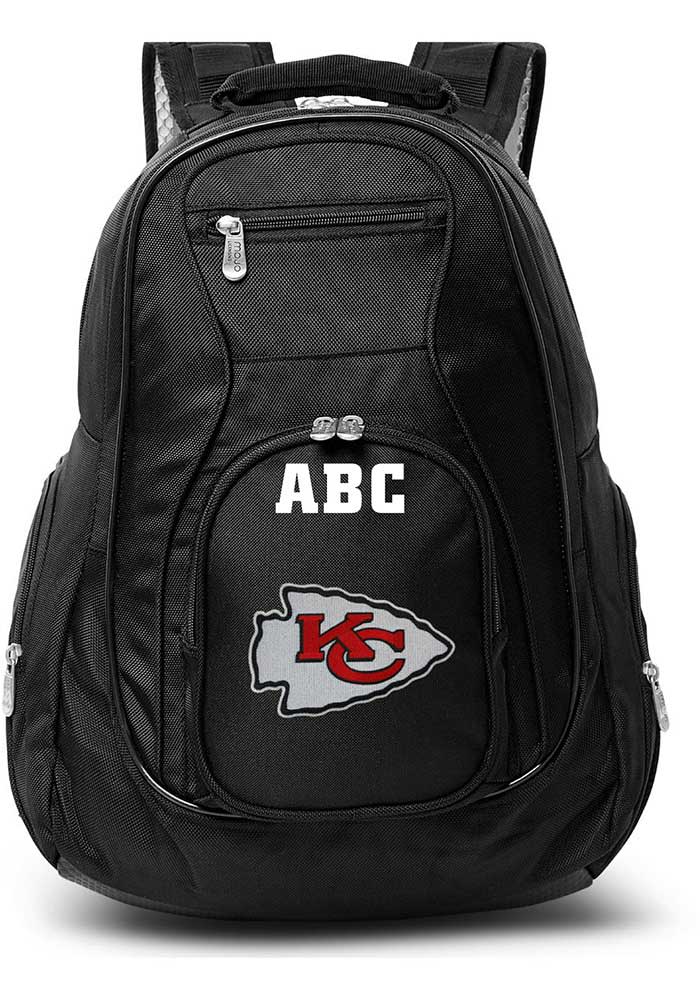 Kansas City Chiefs BLACK Personalized Monogram Premium Backpack - 1962505