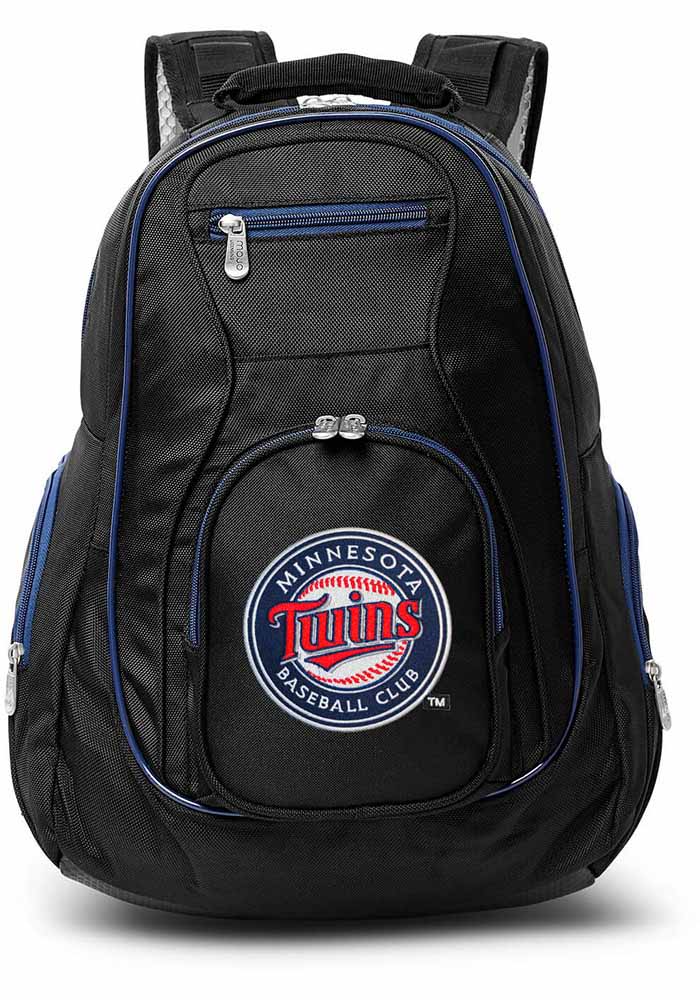 Minnesota Twins BLACK 19 Laptop Blue Trim Backpack - 19640367