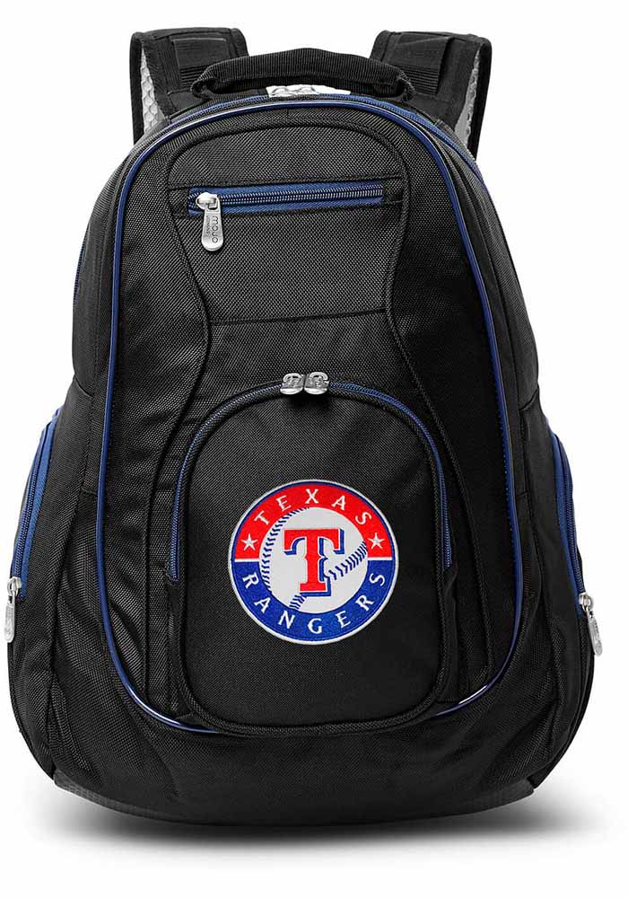 Texas Rangers BLACK 19 Laptop Blue Trim Backpack - 19640379