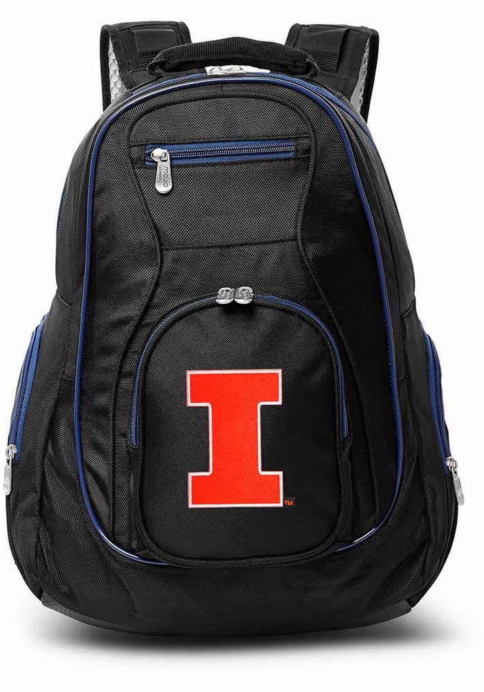 BLACK 19 Laptop Blue Trim Illinois Fighting Illini Backpack - 19640437