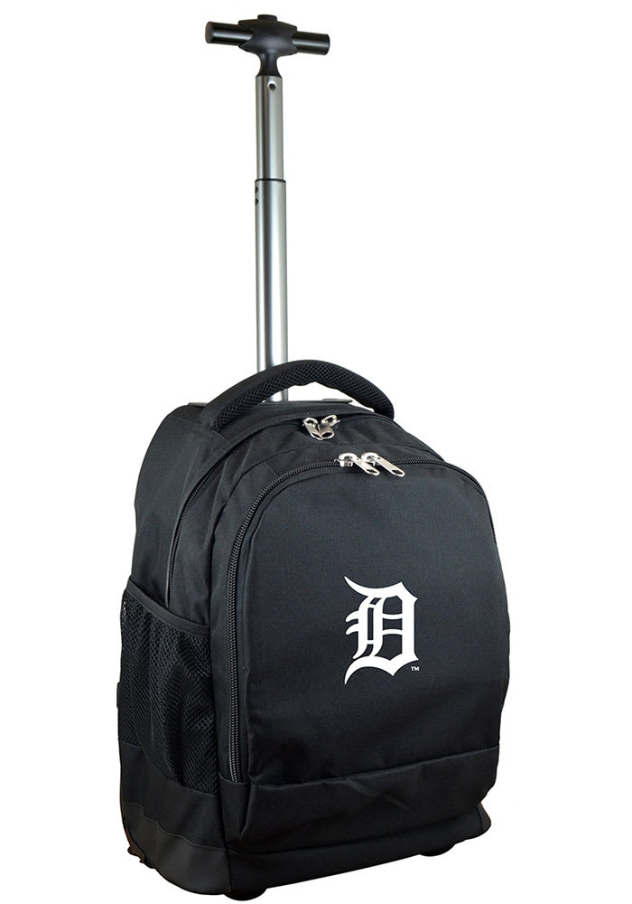Detroit Tigers BLACK Wheeled Premium Backpack - 19643849