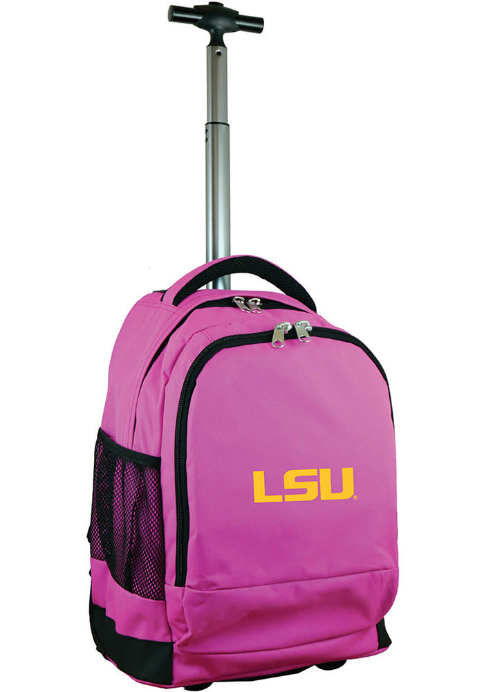 LSU Tigers PINK Wheeled Premium Backpack