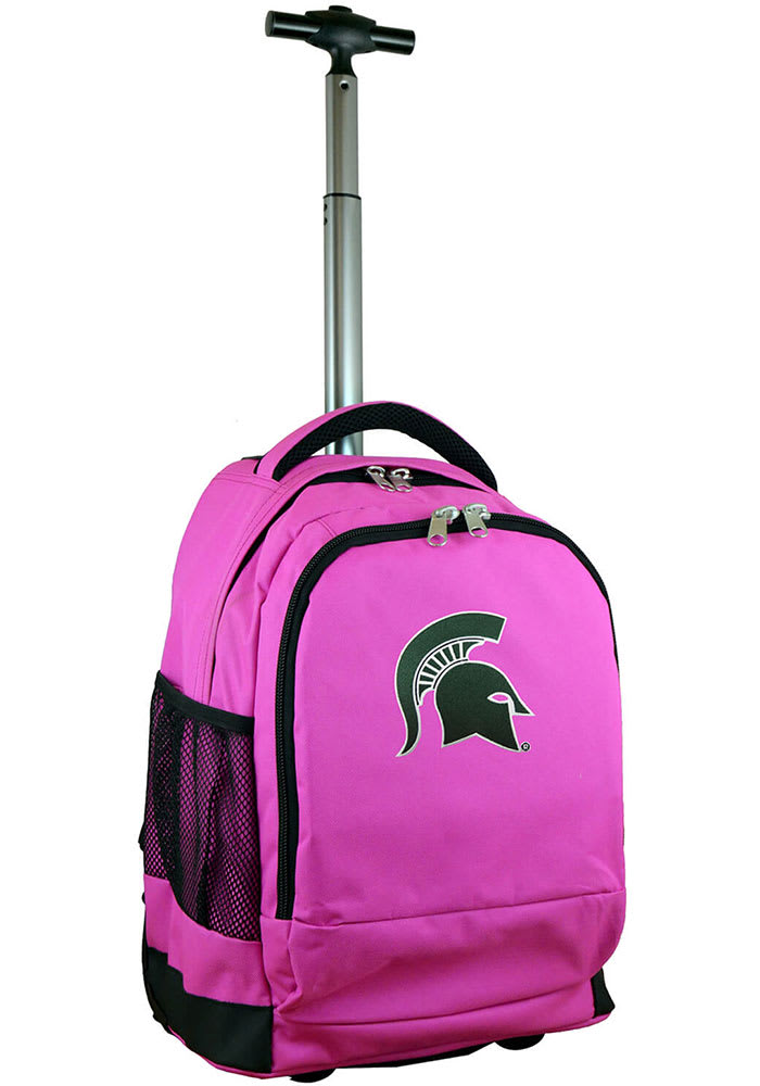 Michigan State Spartans PINK Wheeled Premium Backpack - 19643992