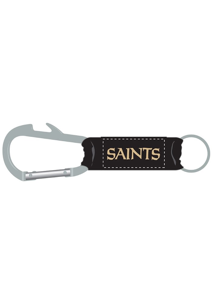 New Orleans Saints Sustainable Carabiner Keychain - BLACK