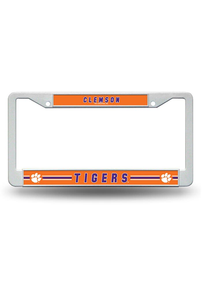Clemson Tigers License Plate Frame - Clemson Tigers ORANGE Plastic ...